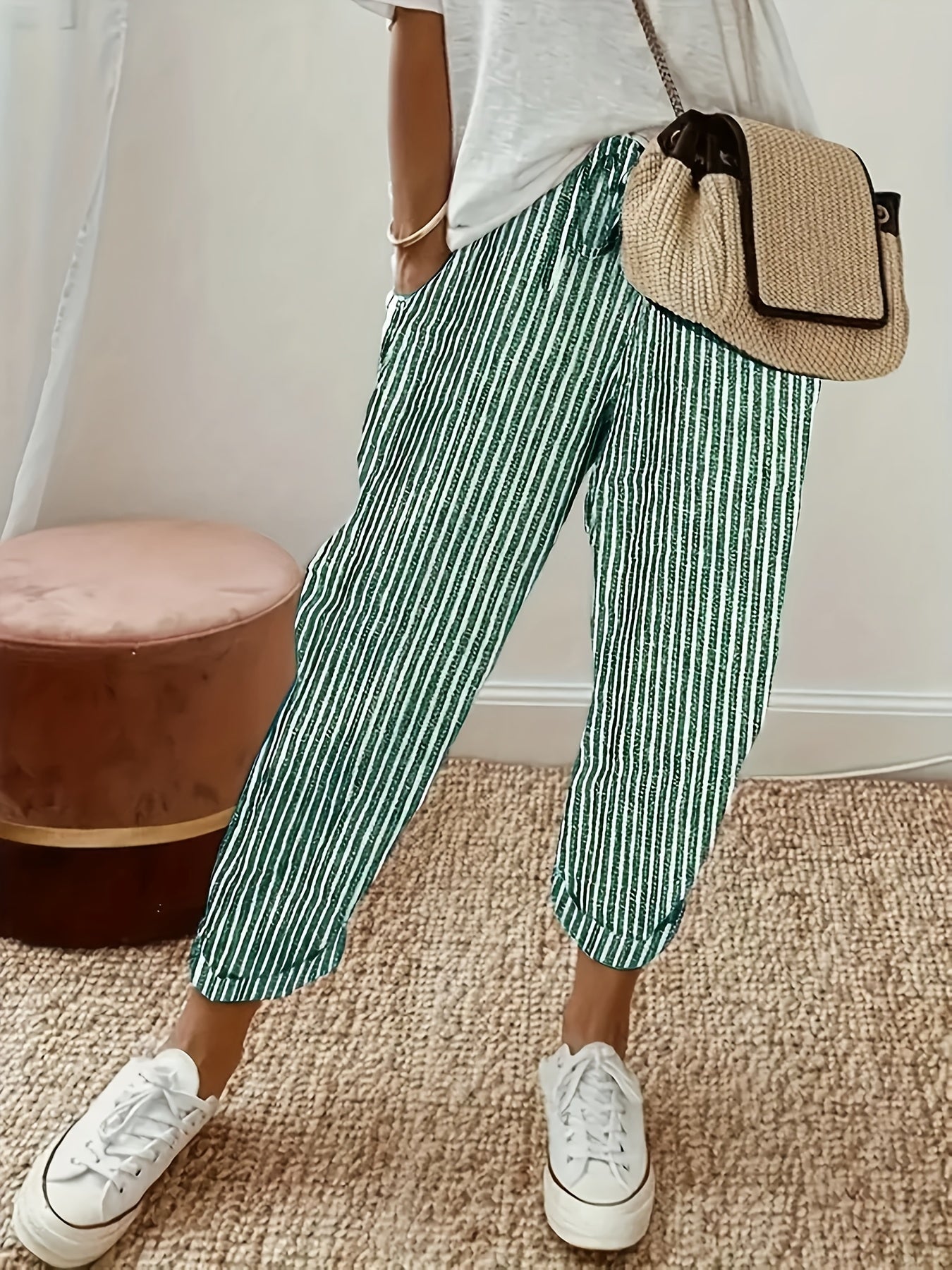 Elena™ - Striped Wide-Leg Trousers – Brighton Boutique